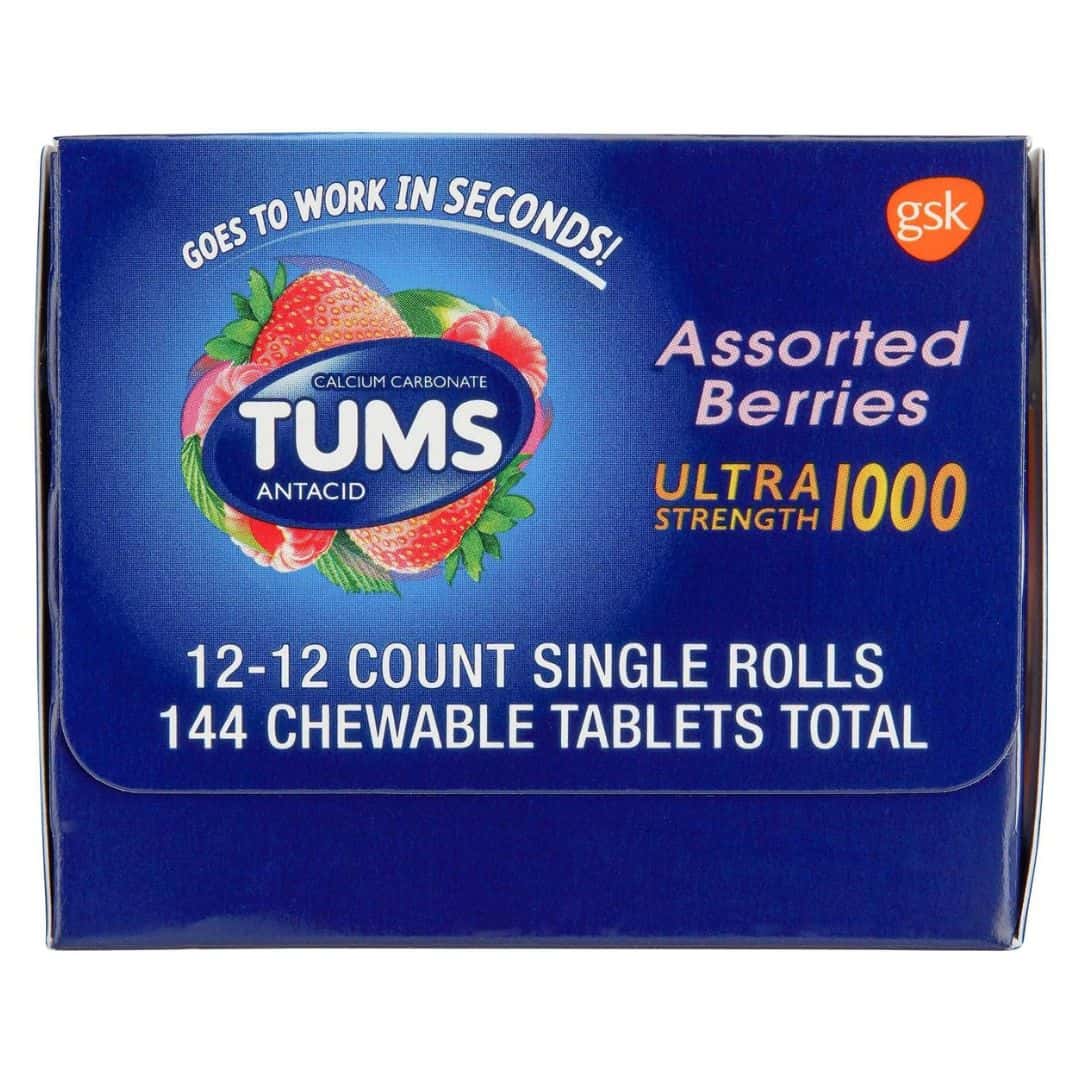 TUMS Antacid Chewable Tablets Ultra Strength, Assorted Berries (12 pk ...